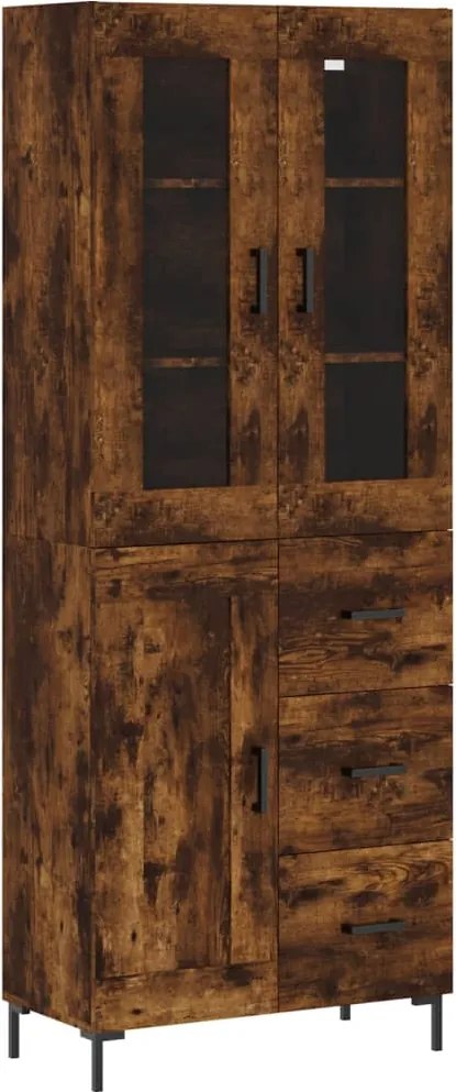 Skříň highboard kouřový dub 69,5 x 34 x 180 cm kompozitní dřevo 3198662