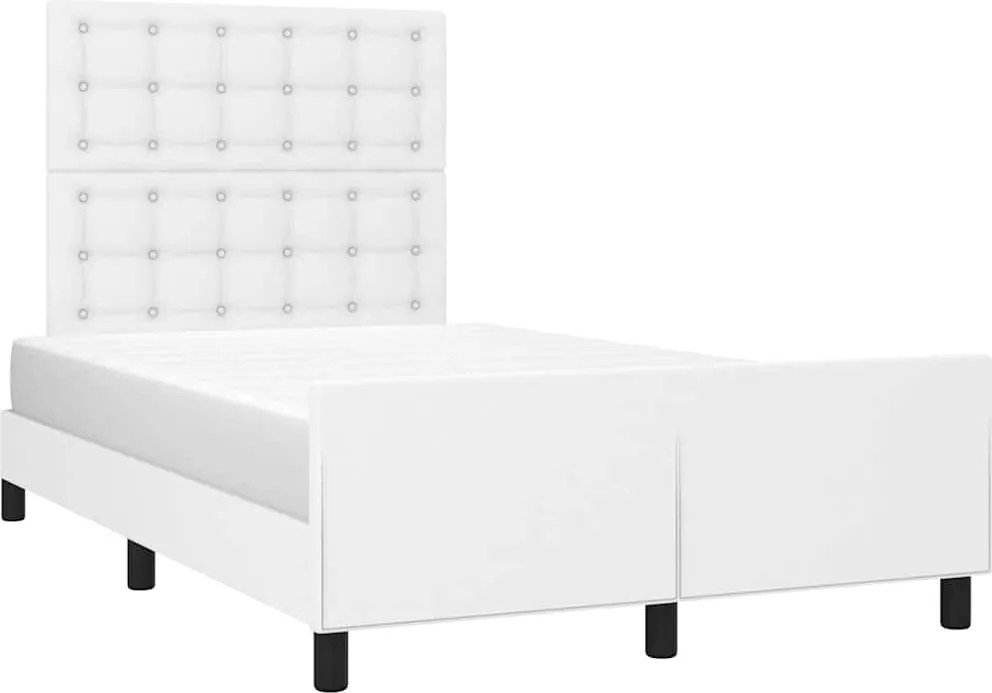 Rám postele s čelem bílý 120x200 cm umělá kůže 3125562