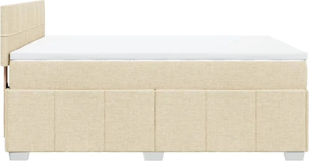 Box spring postel s matrací krémová 140x200 cm textil 3287096