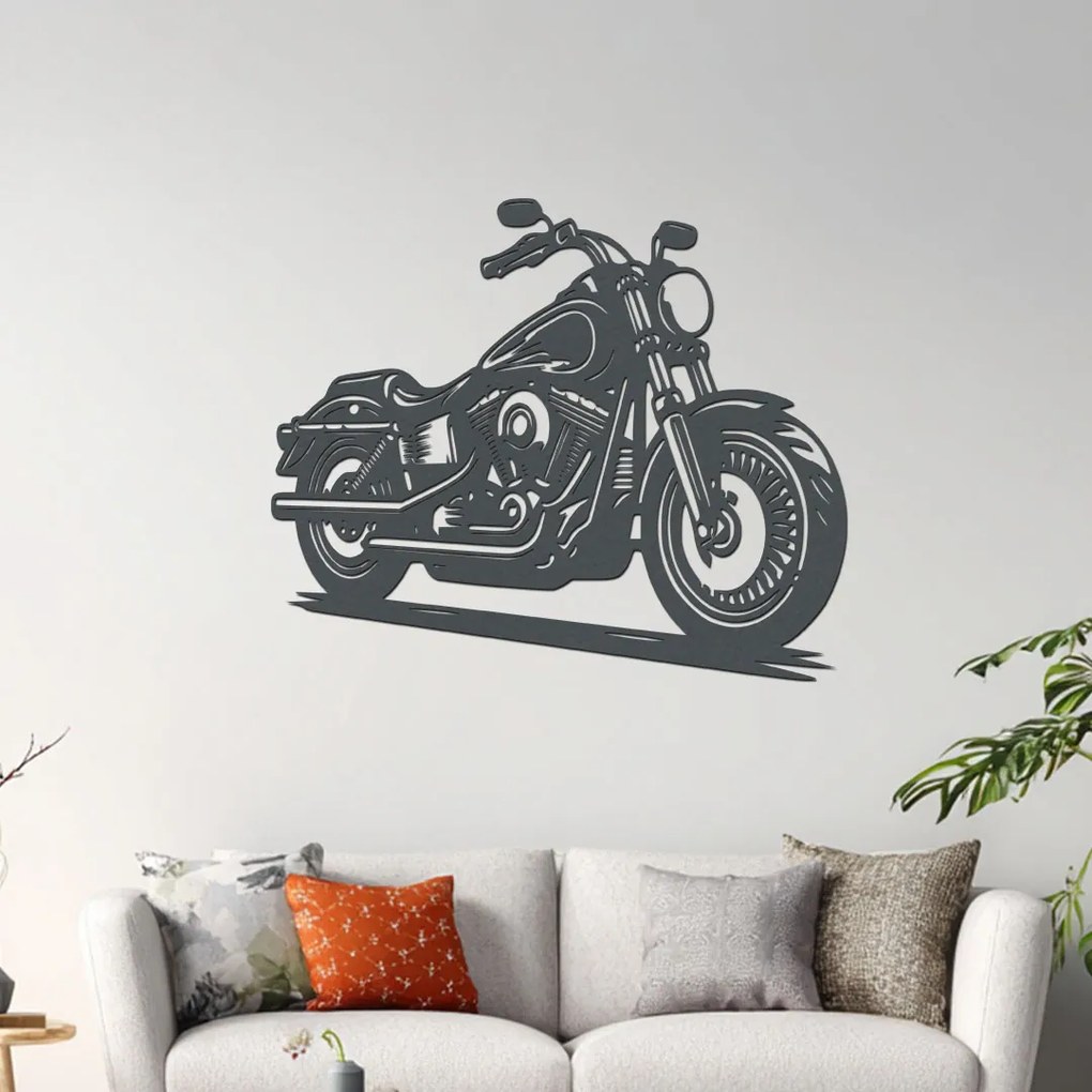 dřevo života Dřevěný obraz motorky Harley Davidson Zvolte rozměr (cm): 80x67, Zvolte barvu dekoru: Černá