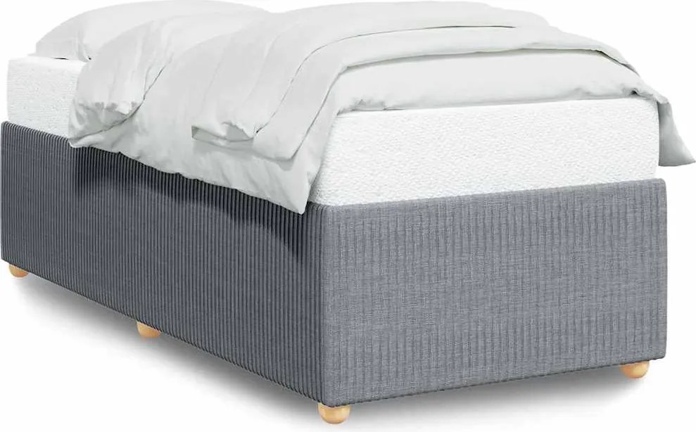 Rám postele bez matrace světle šedá 100 x 200 cm textil 3284914