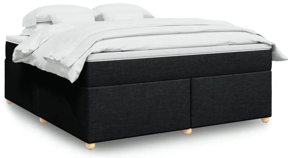 Box spring postel s matrací černá 180x200 cm textil 3285396