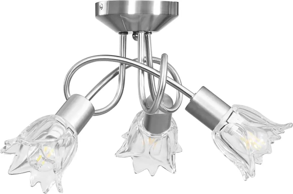 Stropní lampa průhledná skleněná stínidla 3 žárovky E14 tulipán 289227