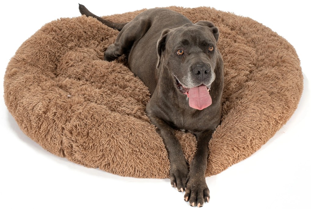 PuppyJoy Donut, kulatý polštář pro psa 100cm, velikost L, PJ-011, hnědá, HOM-50059