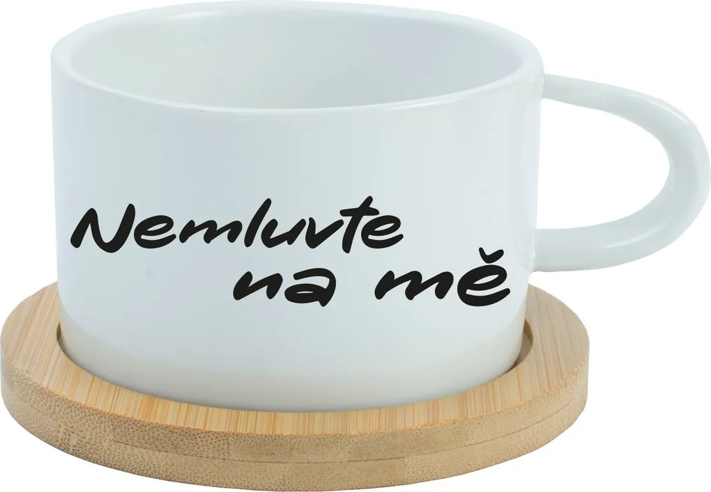 NEMLUVTE NA MĚ - bílý hrníček makronka 200 ml