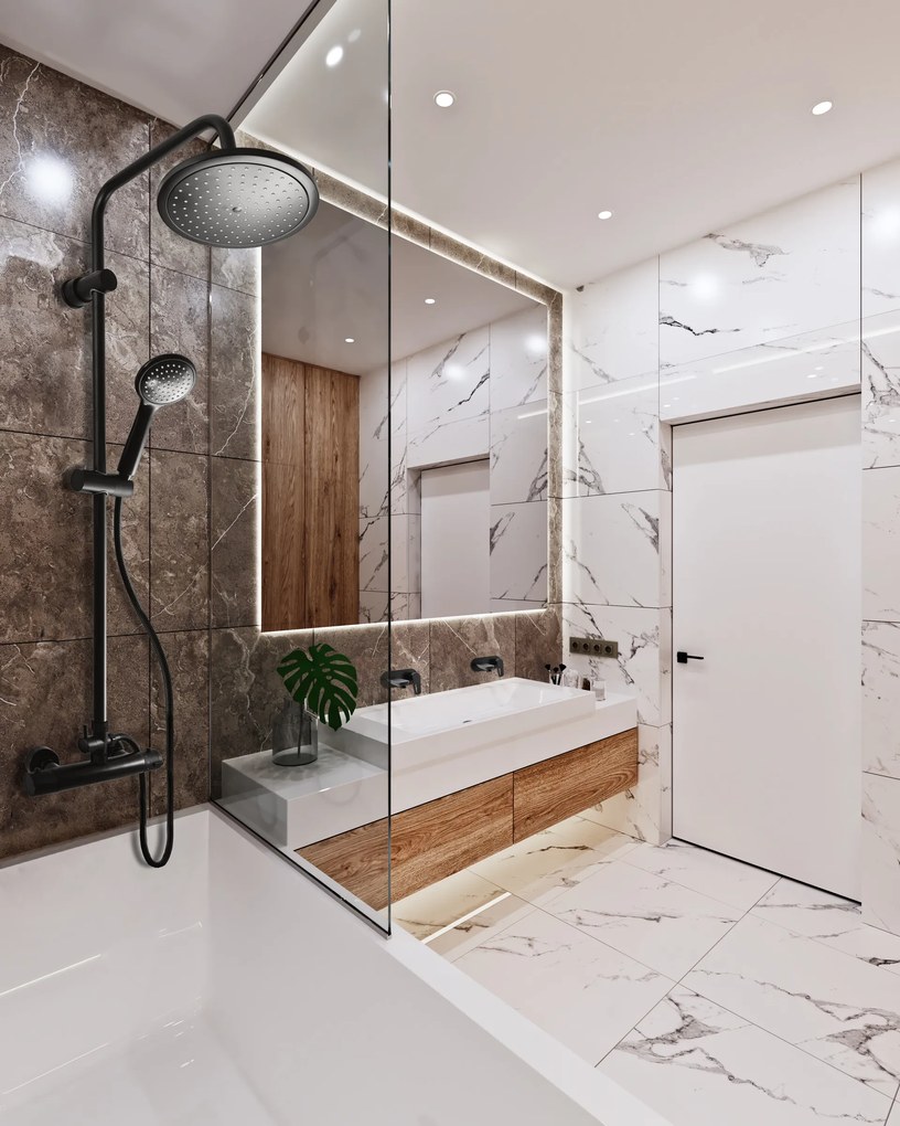 Slezák - RAV Sprchový komplet s termostatickou baterií TERMOSTATICKÁ - TRM81.5/7CMAT, Černá mat