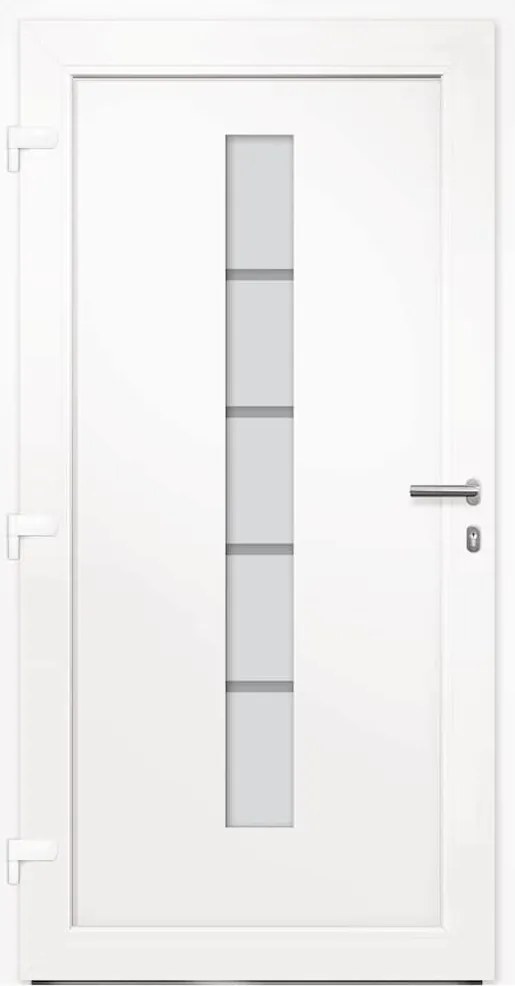Vchodové dveře hliník a PVC bílé 100 x 210 cm 3056810