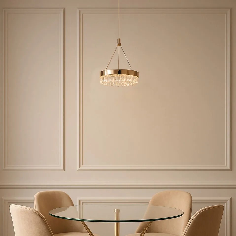 Toolight Toolight, závěsné LED svítidlo 20cm, 12W, 3000K, LHJ097-CP, růžové zlato, OSW-60042
