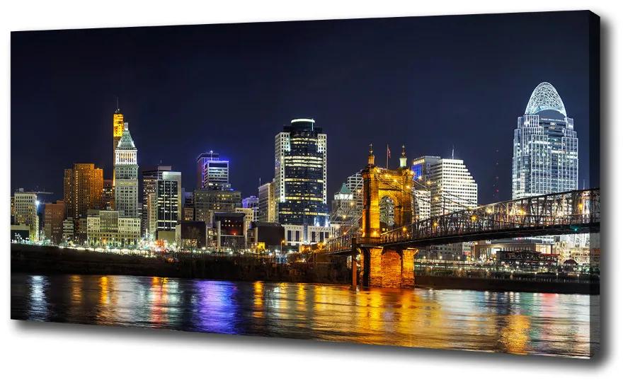 Wallmuralia Foto obraz na plátně Řeka Ohio noc 100x50