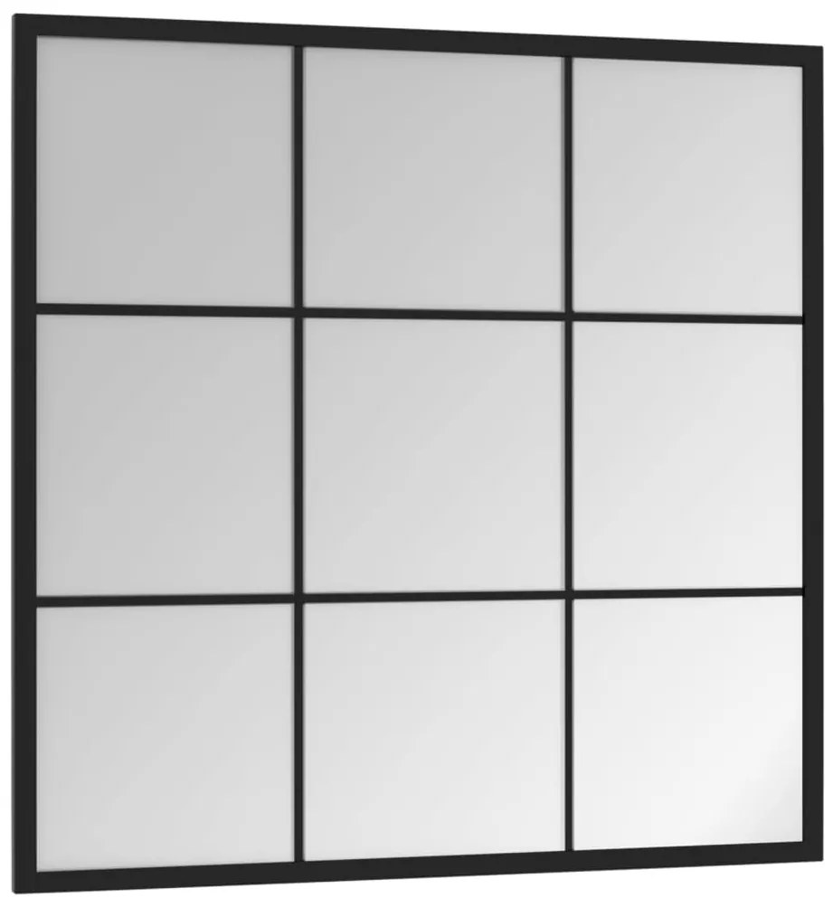 Nástěnné zrcadlo černé 60 x 60 cm kov - Default Title