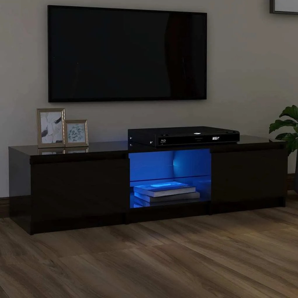 vidaXL TV skříňka s LED osvětlením 140 x 40 x 35,5 cm [804292] Barva: Černá