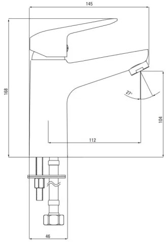Deante Boro, stojánková umyvadlová baterie, černá, BMO_N20M