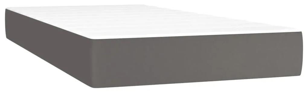 Taštičková matrace šedá 100 x 200 x 20 cm umělá kůže,  347746