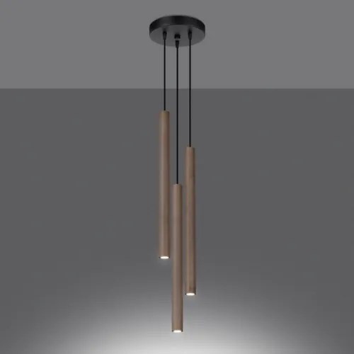 Závěsné svítidlo SOLLUX PASTELO 3P dřevo G9 3x8W bez žárovky SL.1268