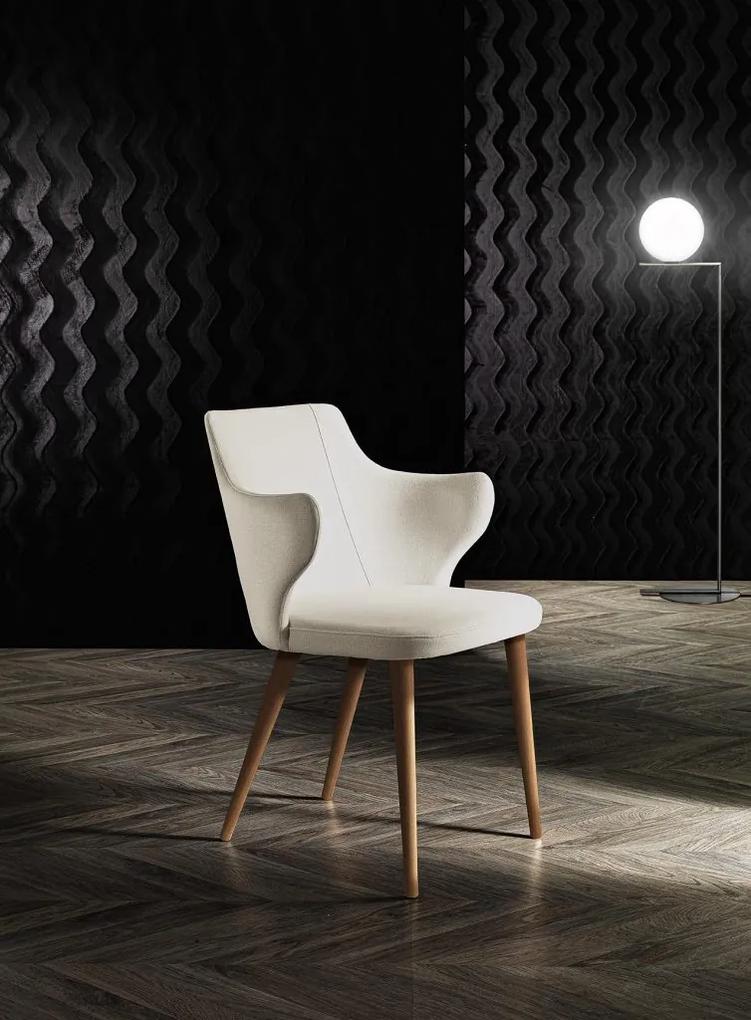 Max Home Židle s područkami Maddy vzorník tkaniny: crystal 03, nohy: kovové kónické NERO OPACO