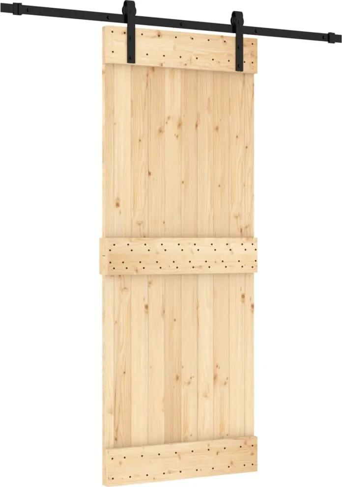 vidaXL Posuvné dveře s kováním 80 x 210 cm masivní borové dřevo [3202972]