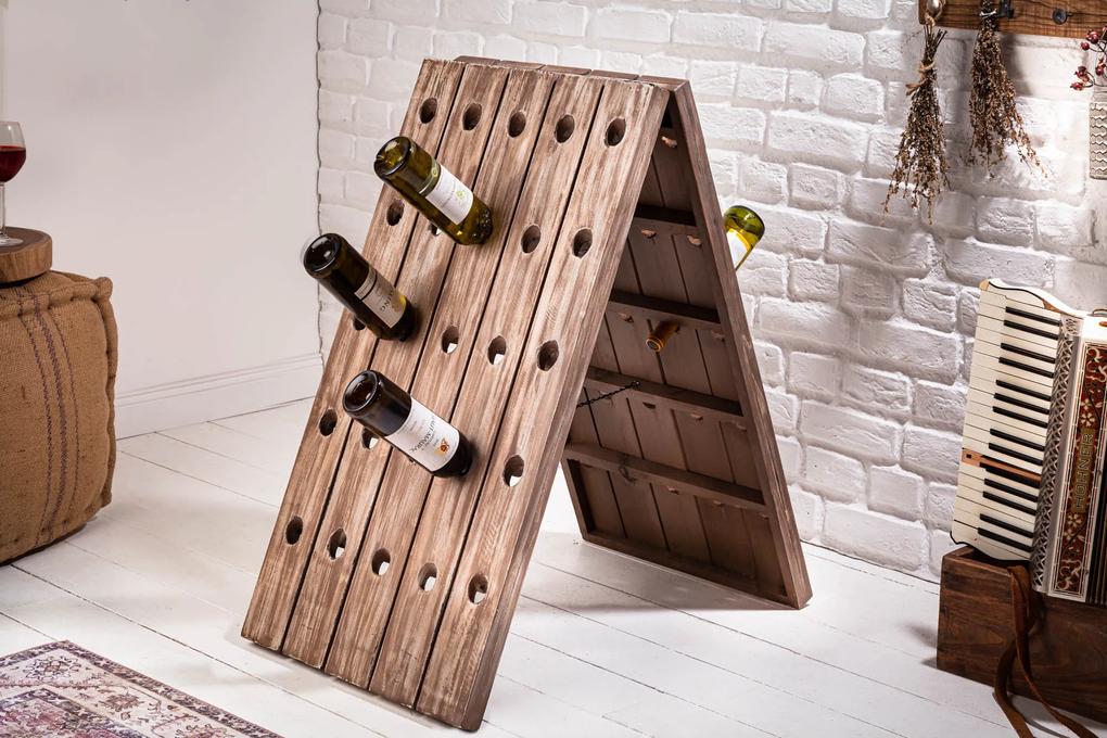 Invicta Interior Masivní dřevěný stojan na víno - Designo