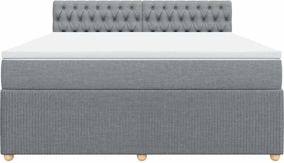 Box spring postel s matrací světle šedá 180 x 200 cm textil 3289842