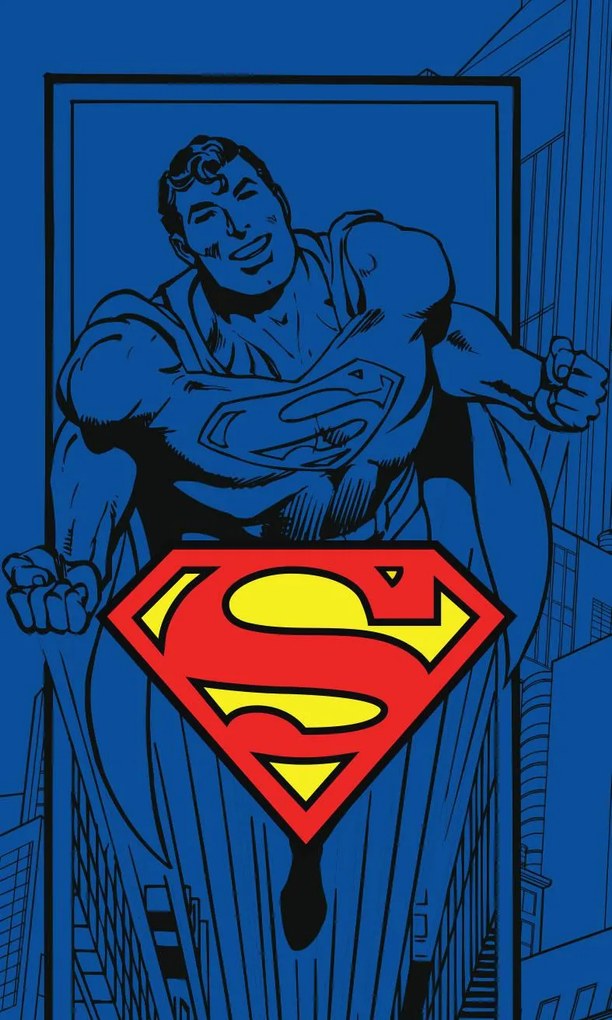 Carbotex Dětský ručník 30x50 Superman modré logo 6634 Hero dětská bavlněná silueta superhrdiny Super Man ručník na ruce