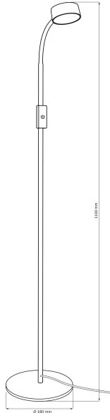 LED Stmívatelná stojací lampa BRUNO LED/3W/230V 3000/4000/6500K černá