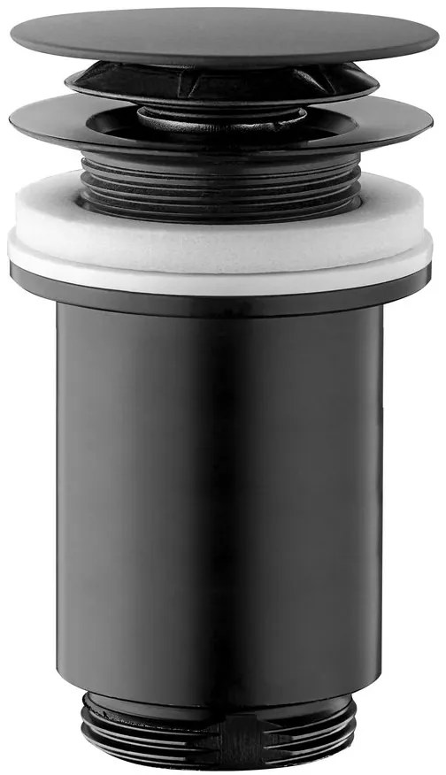 Omp tea Umyvadlová výpust 5/4“ click-clack velká zátka tl. max 80 mm čená mat 7533.370.5X