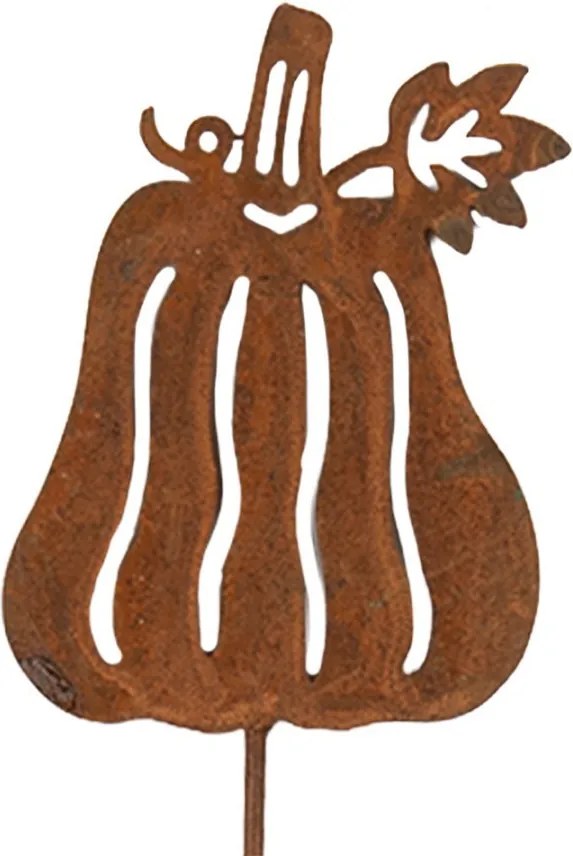 Rustikální rezavý zápich dýně Pumpkin Rust - 7*1*40 cm