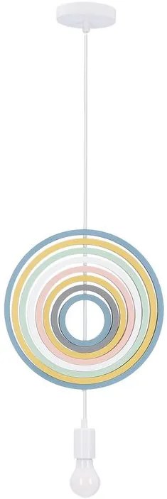 Bílo-duhový závěsný lustr Hoops pro žárovku E27  - Candellux