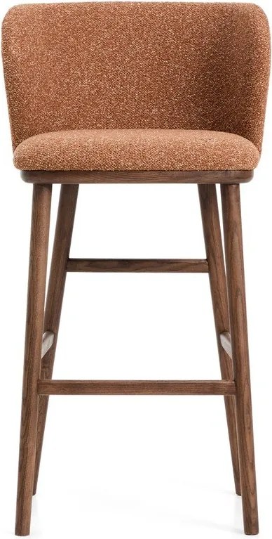 Čalouněná barová židle v terakotové barvě (výška sedáku 75 cm) Ciselia – Kave Home