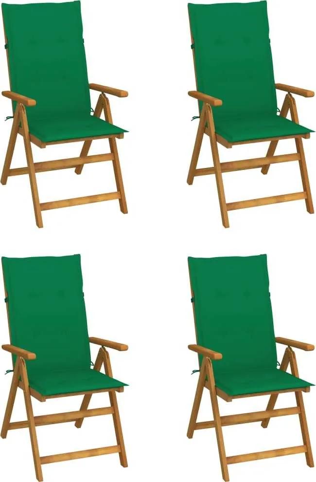 vidaXL Zahradní polohovací židle s poduškami 4 ks masivní akácie [3065354] Barva: antracitová