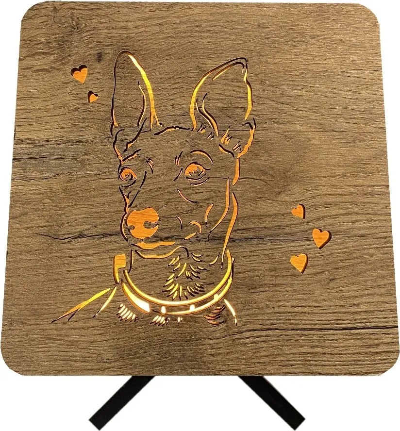 Li-Go "Faraonský pes" lampa 19x19 cm provedení povrchu: dub