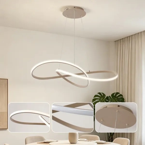 Brilagi - LED Stmívat. lustr na lanku INFINITY LED/80W/230V 80x80 cm béžová + DO