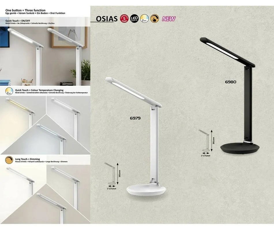 Rabalux 6979 stolní LED lampa Osias