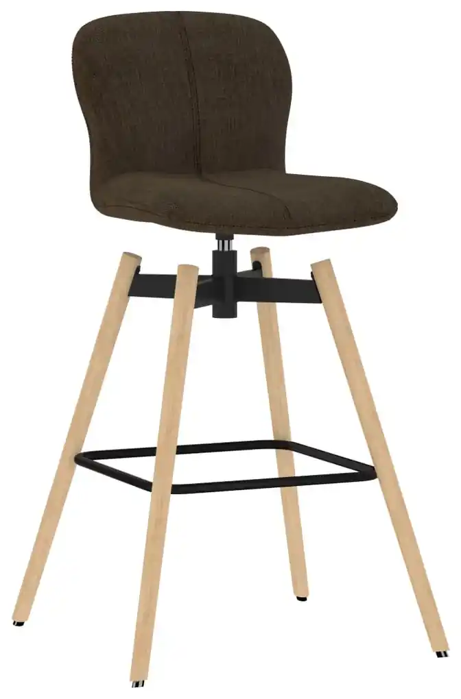 vidaXL Otočné barové židle 2 ks hnědé textil | BIANO