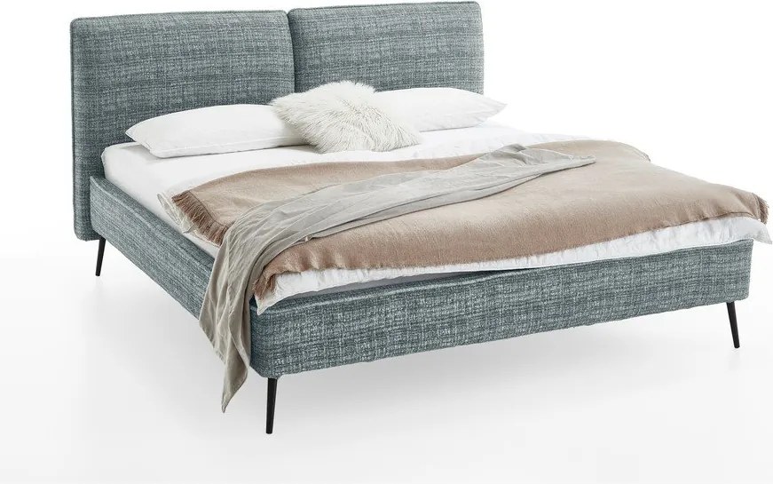 Modrá čalouněná dvoulůžková postel bez roštu 160x200 cm Infinity – Meise Möbel