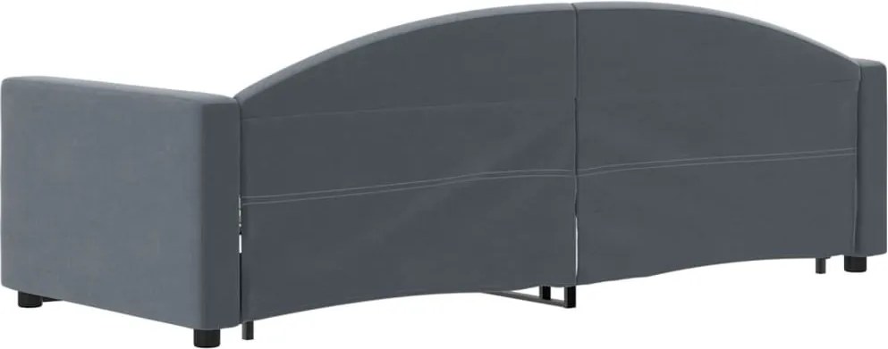 Válenda s přistýlkou tmavě šedá 80 x 200 cm samet 3197295
