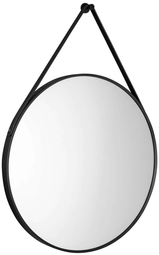Aqualine - Zrcadlo, průměr 60 cm, matná černá SG065
