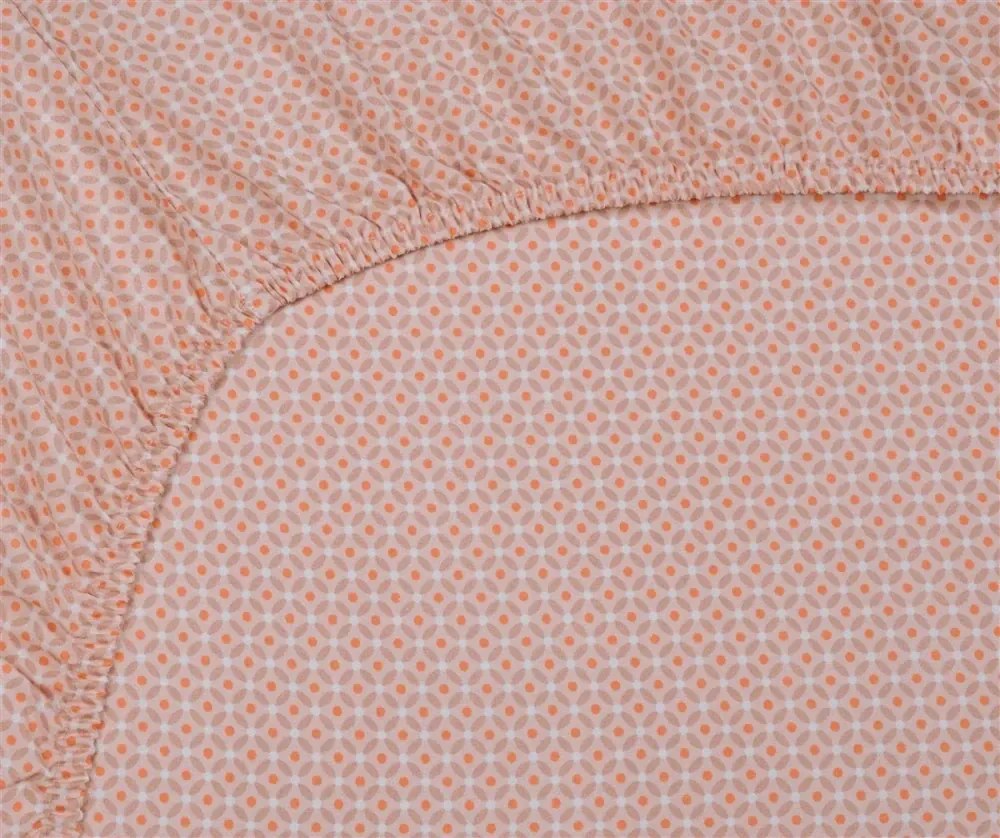 Pip Studio perkálové prostěradlo Cross Stitch, korálové (Kvalitní perkálové prostěradlo od Pip Studia)
