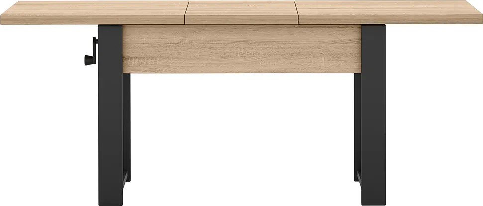 Rozkládací polohovací konferenční stolek HOGO 3v1 | 120-157x62,5-74,5x67 cm | síla horní desky 32 mm | dub sonoma/černé nohy