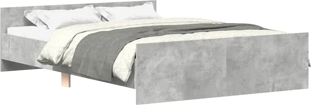 Rám postele s hlavovým a nožním čelem betonově šedý 120x200 cm 3203743