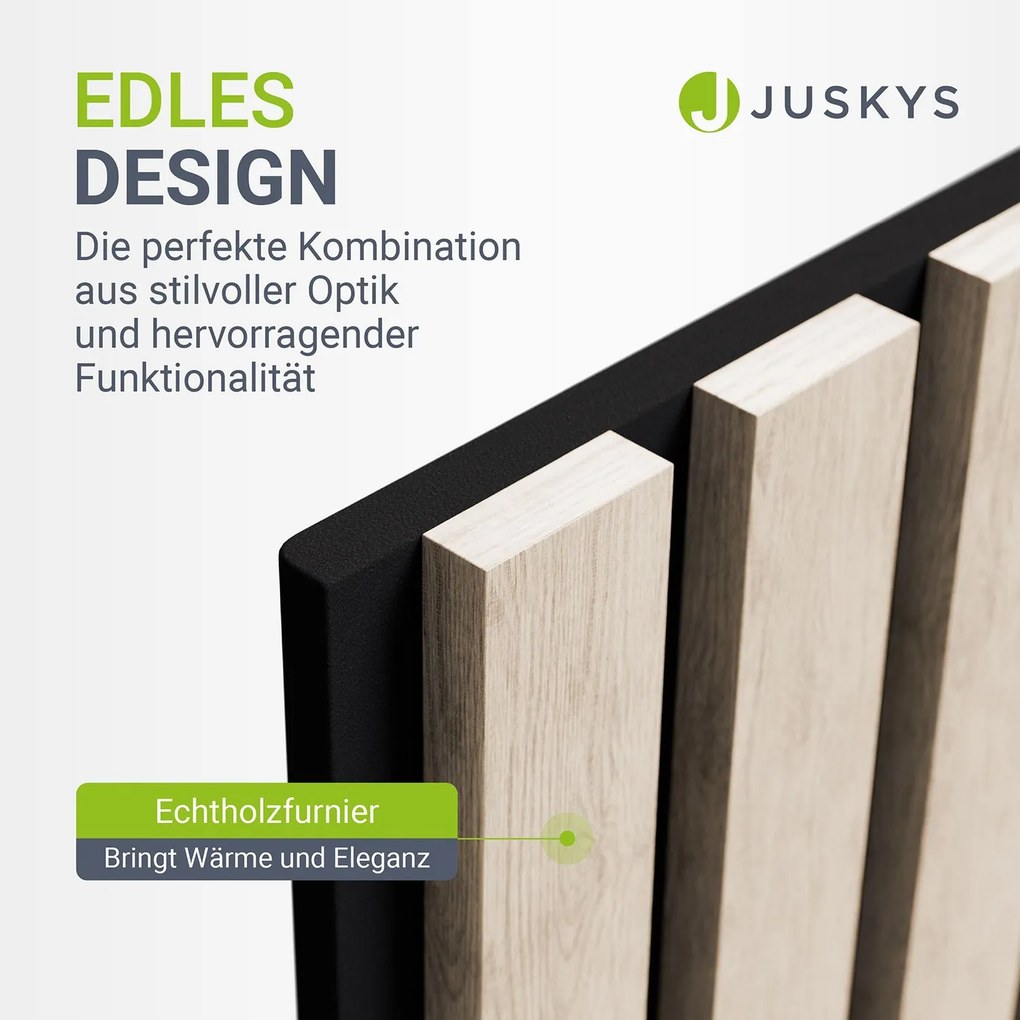 Juskys Akustické stěnové panely s dekorem dřeva, 4 kusy Barva: dub přírodní tmavý, Velikost sady: 4 ks
