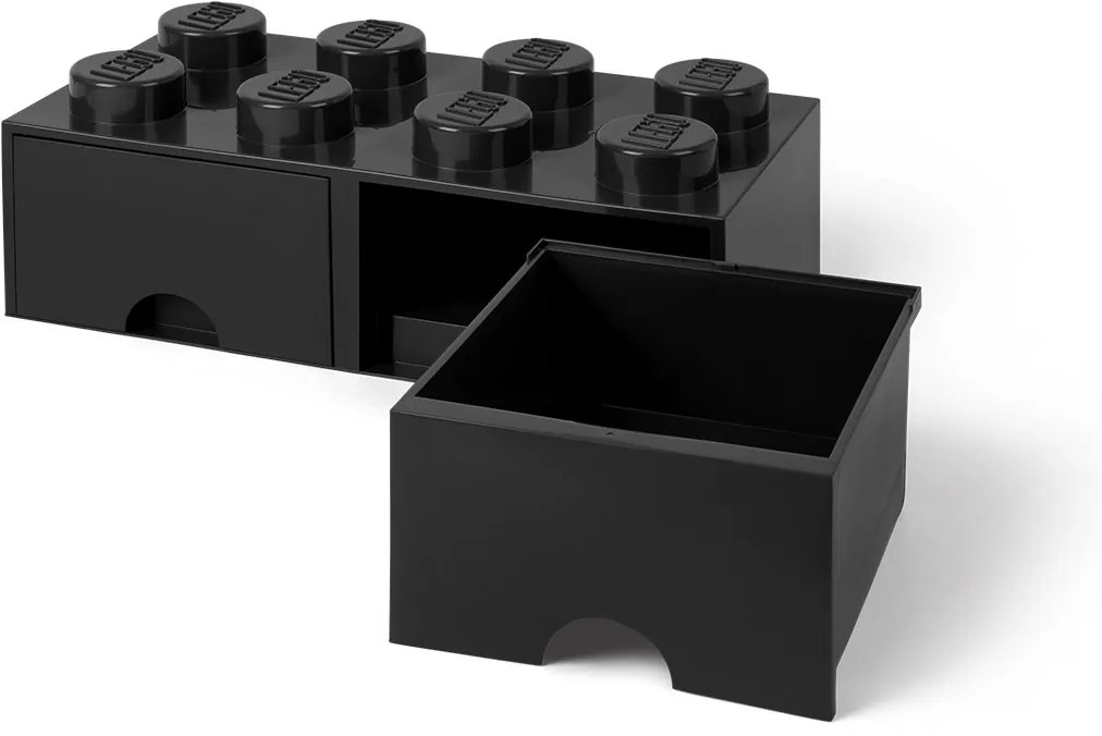 Úložný box lego úložný box 8 s šuplíky - černá