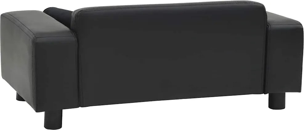 Pohovka pro psy černá 81 x 43 x 31 cm plyš a umělá kůže 170954