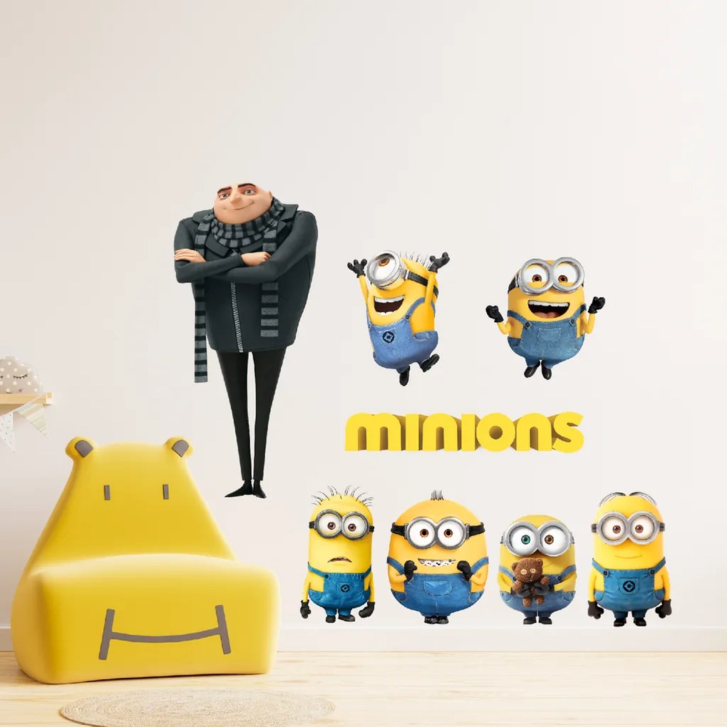 Samolepka na zeď "Mimoni"