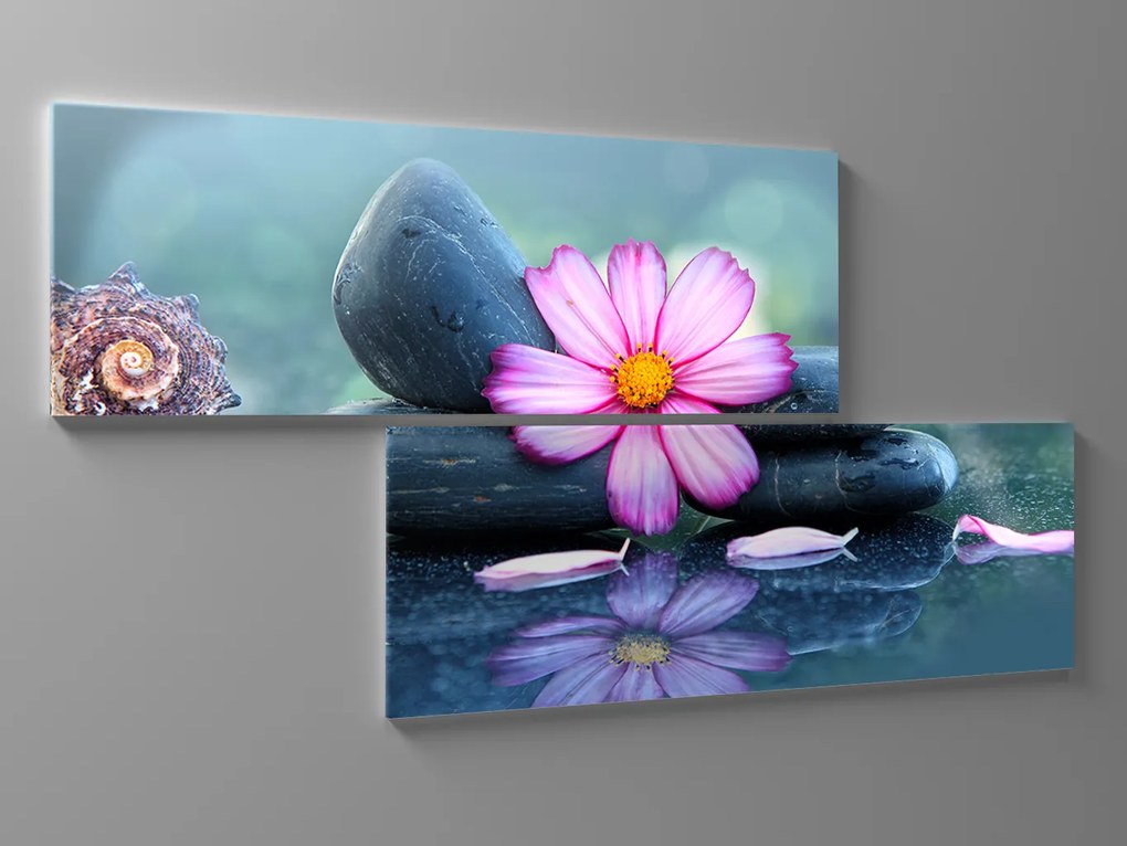 Liox Obraz wellness kameny a květ Rozměr: 180 x 90 cm