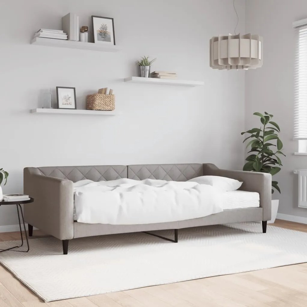 Válenda s matrací taupe 100 x 200 cm textil 3197416