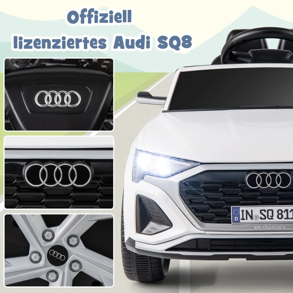 Costway Licencované elektrické vozidlo Audi SQ8 Dětské auto 12-V s – bílý