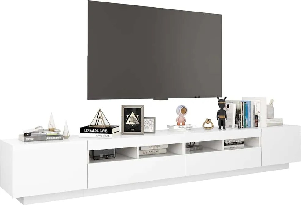 TV skříňka s LED osvětlením bílá 260 x 35 x 40 cm 3081915