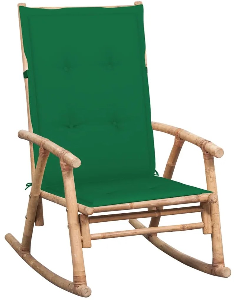 Houpací křeslo s poduškou bambus