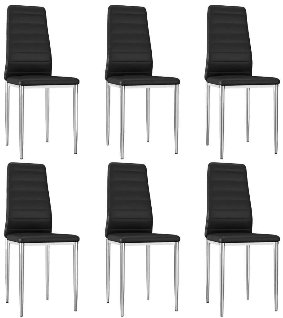248279 vidaXL Jídelní židle 6 ks černé umělá kůže