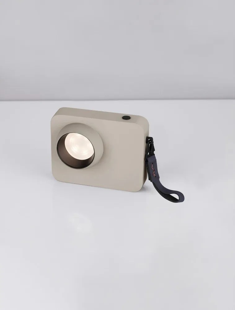 Béžová kovová LED stmívatelná stolní lampa (výška 11 cm) Kedros – Nova Luce